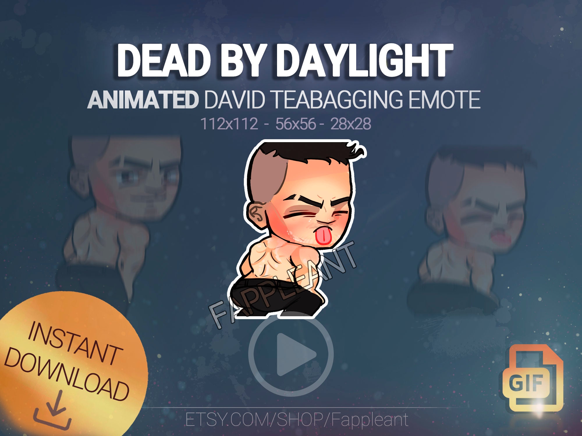 Dbd Animated Emote David King Shirtless Teabagging Dead By Etsy Finland