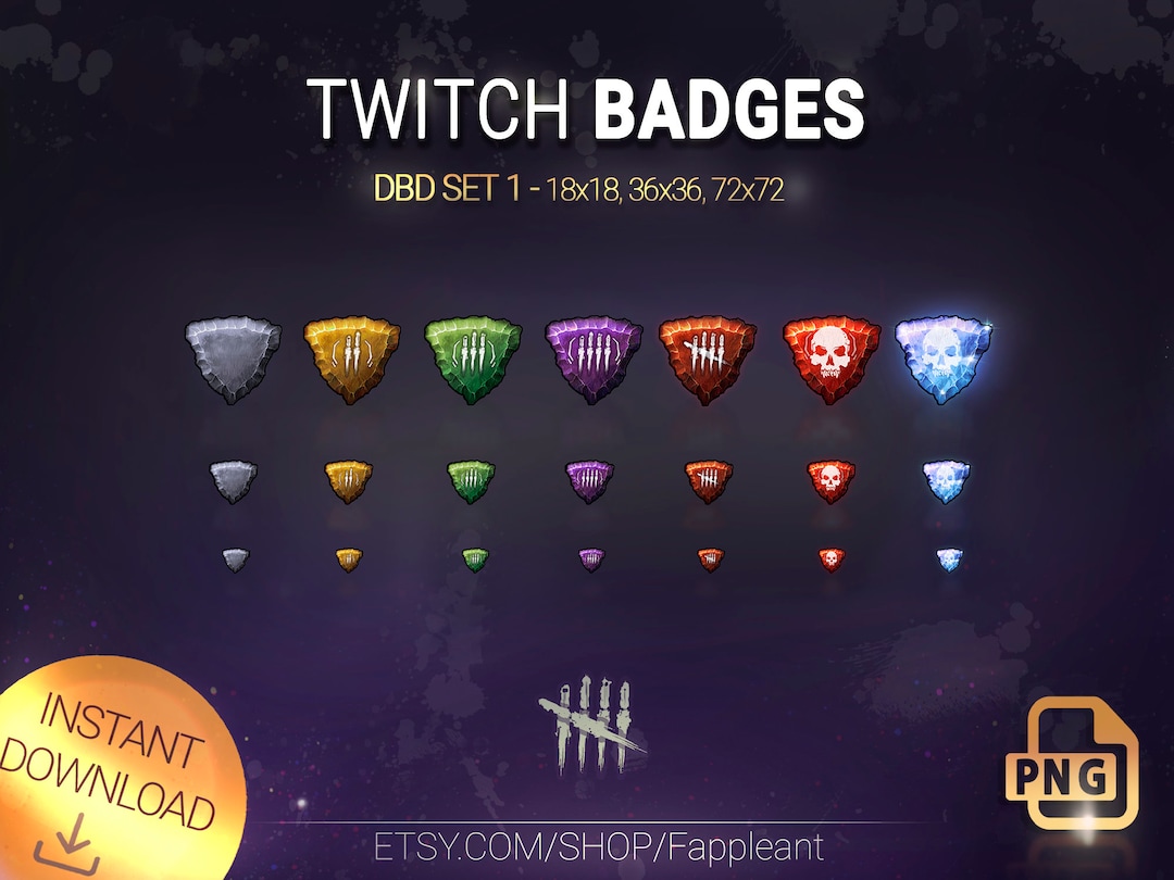 DBD BADGES Package for Twitch, Twitch Badges Ranks X7, Set 1 - Etsy
