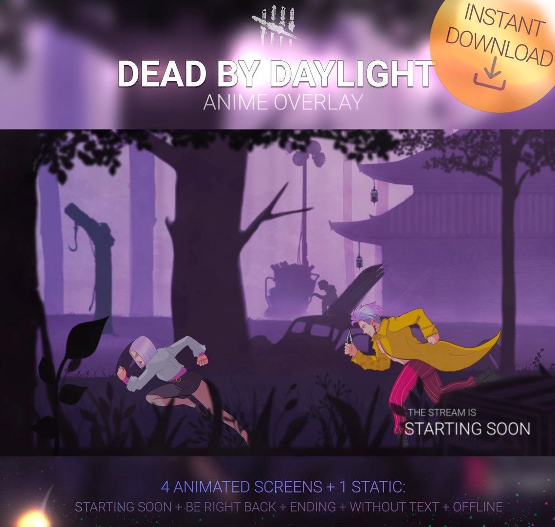 DBD Anime Style Overlay Animated Screens Bundle of Dead by - Etsy UK