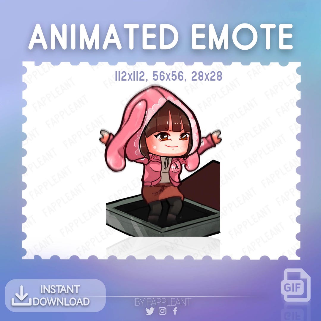 ANIMATED Emote Feng Min Bunny Pink Escaping | DBD Hatch Emoji | Dbd ...