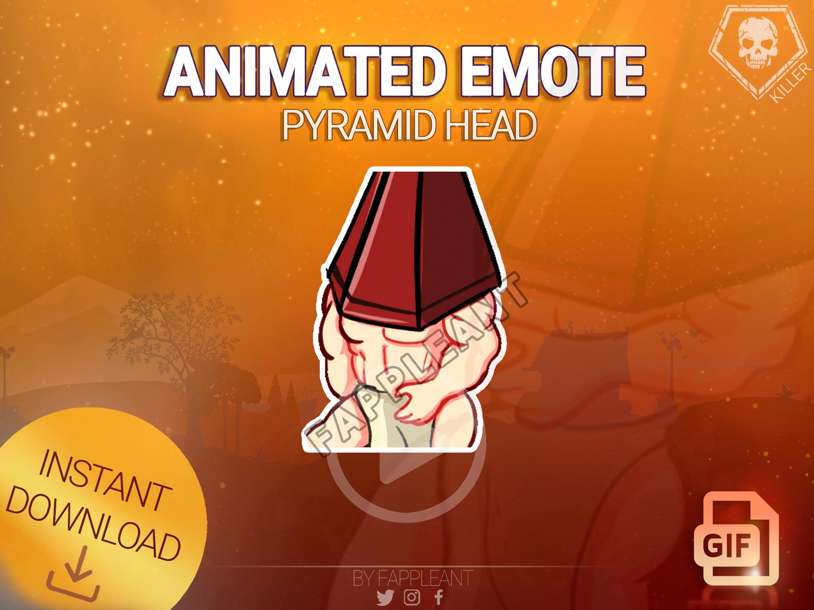 DBD ANIMATED Pyramid Head Dance Emote shirtless Dead by - Etsy