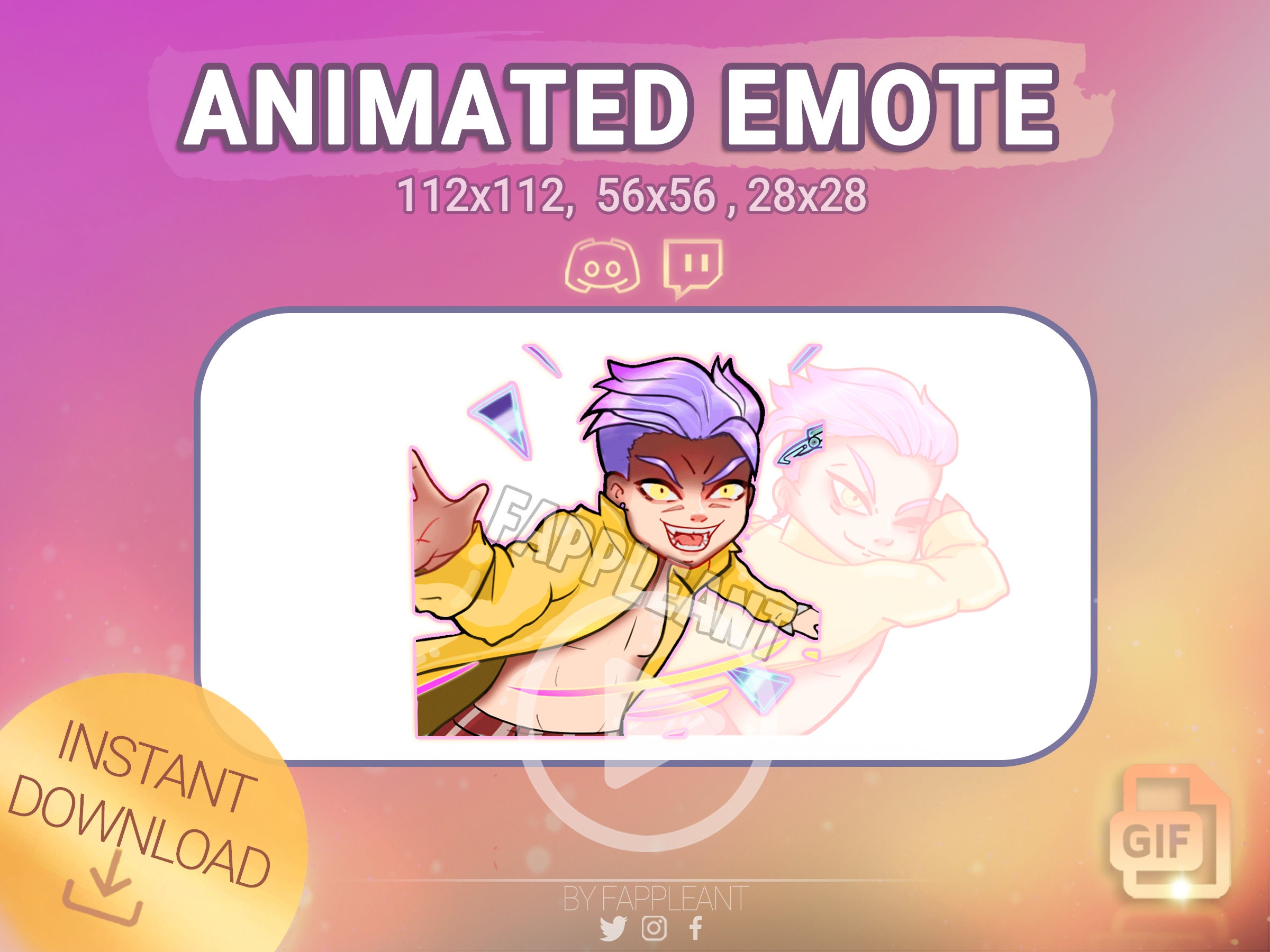 ANIMATED Emote the Trickster, Animation Flurry of Knives Gif for Twitch ...