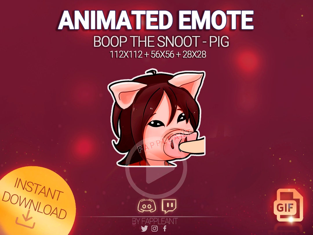 ANIMATED Emote Boop the Snoot, the Pig, Cute Pig Gif, Boop the Snoot - Etsy ANIMATED Emote Boop the Snoot, the Pig, Cute Pig Gif, Boop the Snoot - Etsy