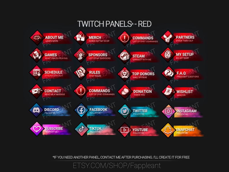 DBD Twitch Panels, Stream Template Red Color, Stream Panels X23, About ...