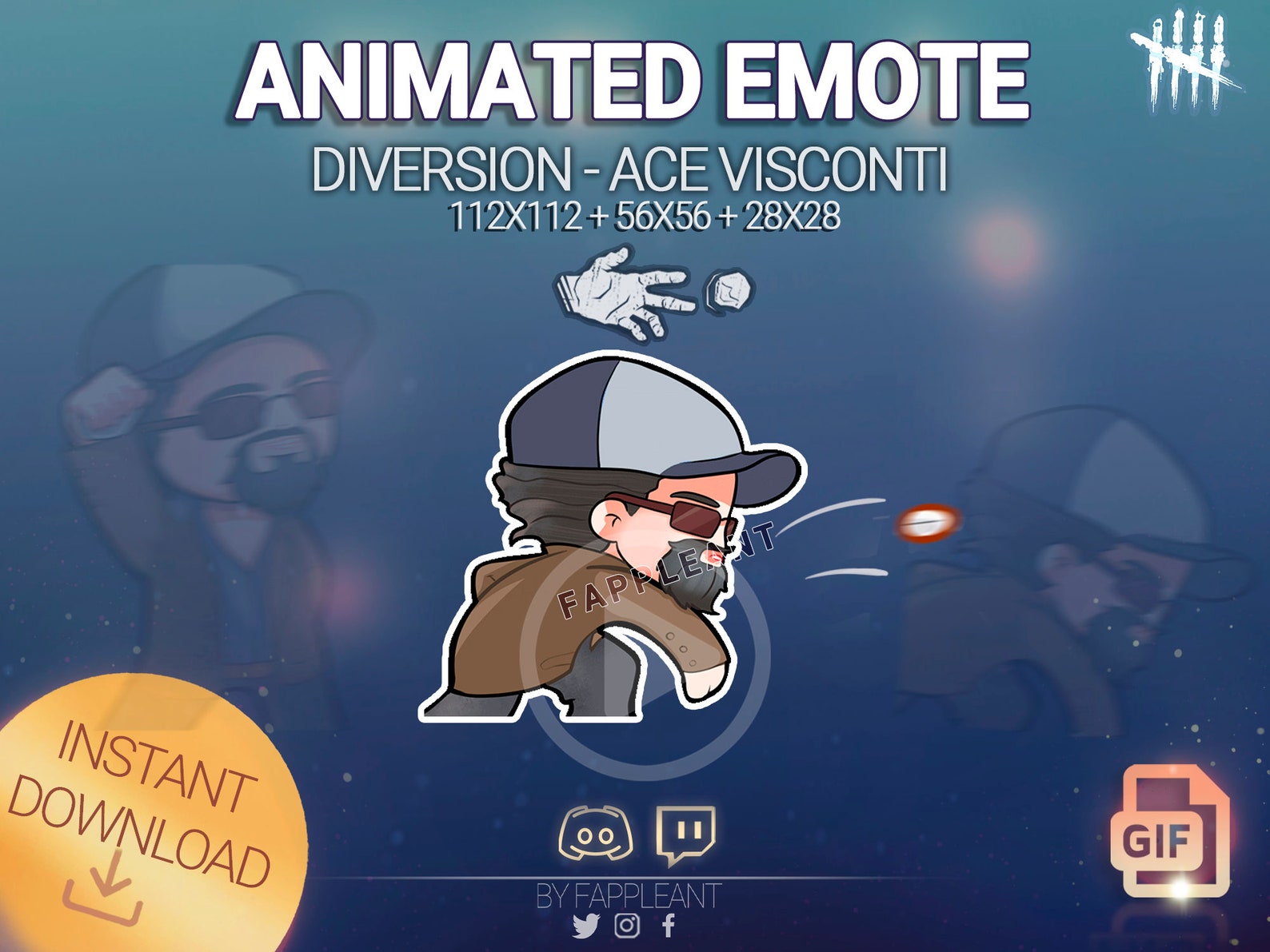 DBD ANIMATED Emote of Ace Using Diversion Perk, Dbd Survivor Animation ...