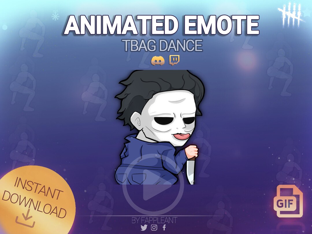 DBD ANIMATED Michael Myers Tbag Dance Emote for Twitch, Discord, Kick ...