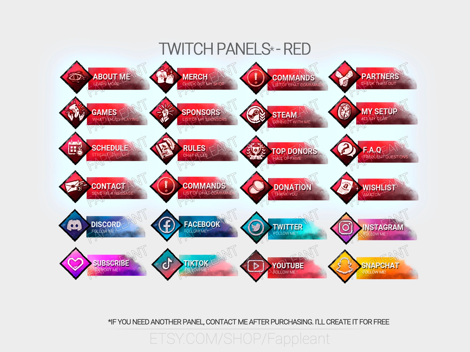 DBD Twitch Panels, Stream Template Red Color, Stream Panels X23, About ...