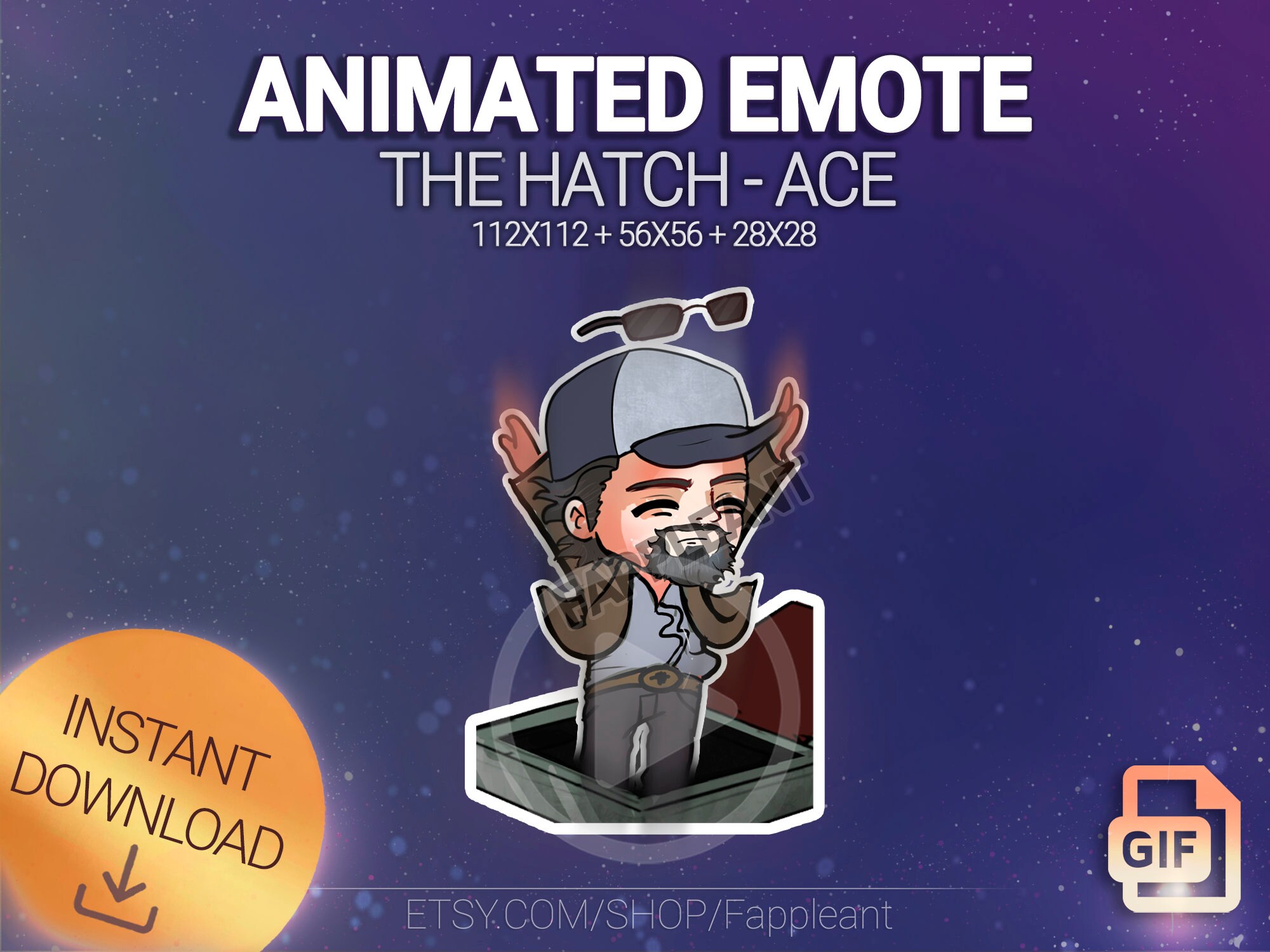 DBD ANIMATED Emote of Ace Visconti Escaping Through the Hatch - Etsy