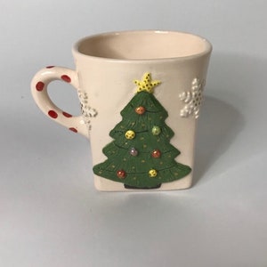 Christmas Tree Coffee Mug - Colorful Holiday Mugs | Unique Handmade ...