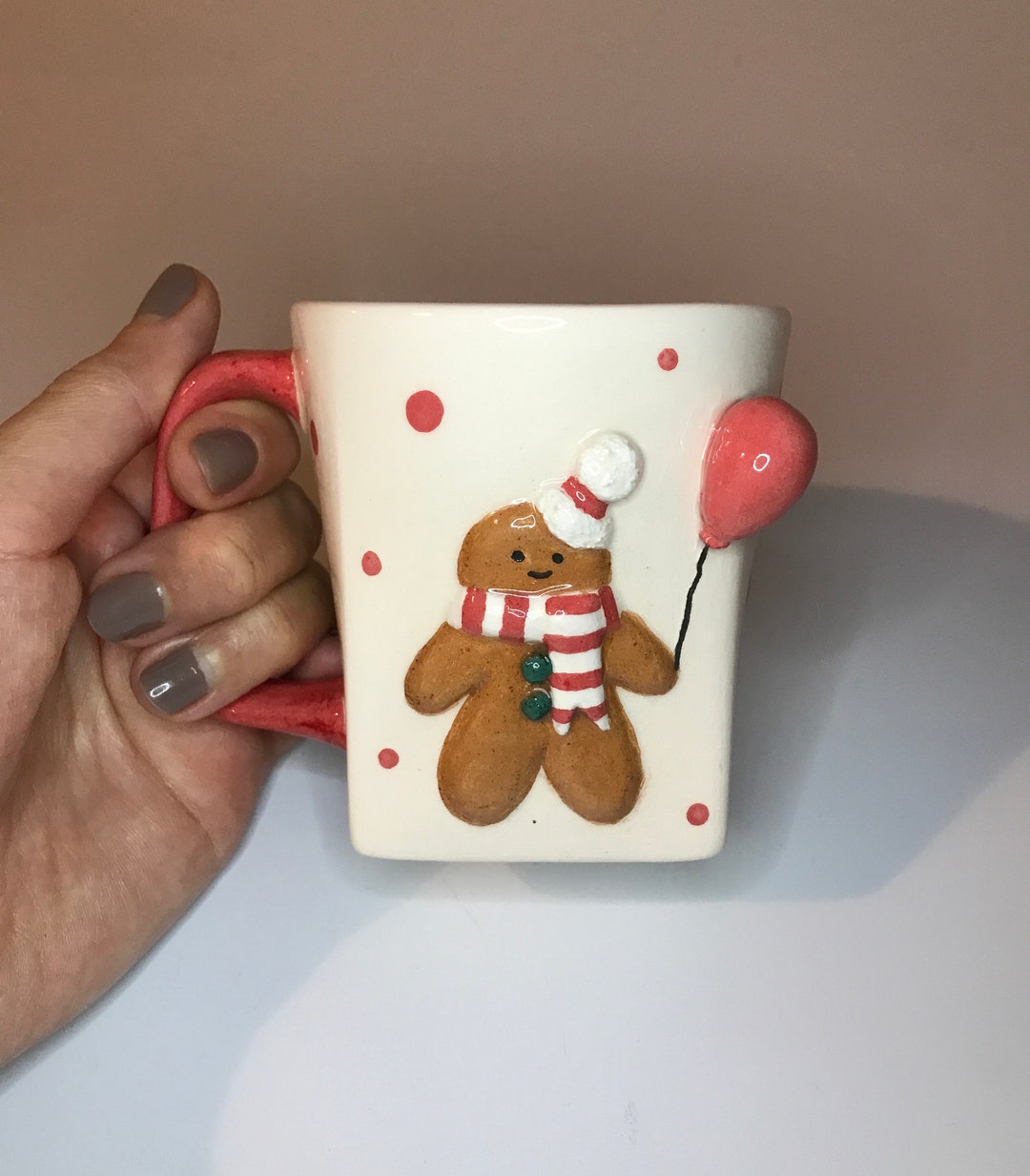 Gingerbread Coffee Mug - Unique Handmade Pottery New Year Gifts ...