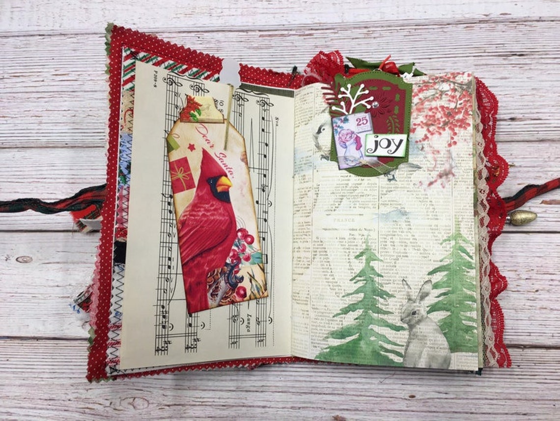 Christmas Themed Journal, Santa Decorating, a Christmas Tree /christmas ...
