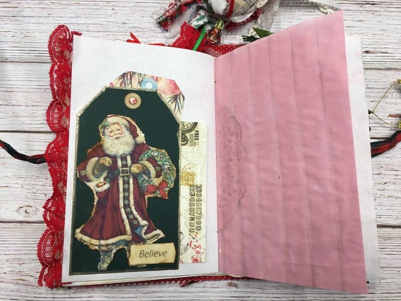 Christmas Themed Journal, Santa Decorating, a Christmas Tree /christmas ...