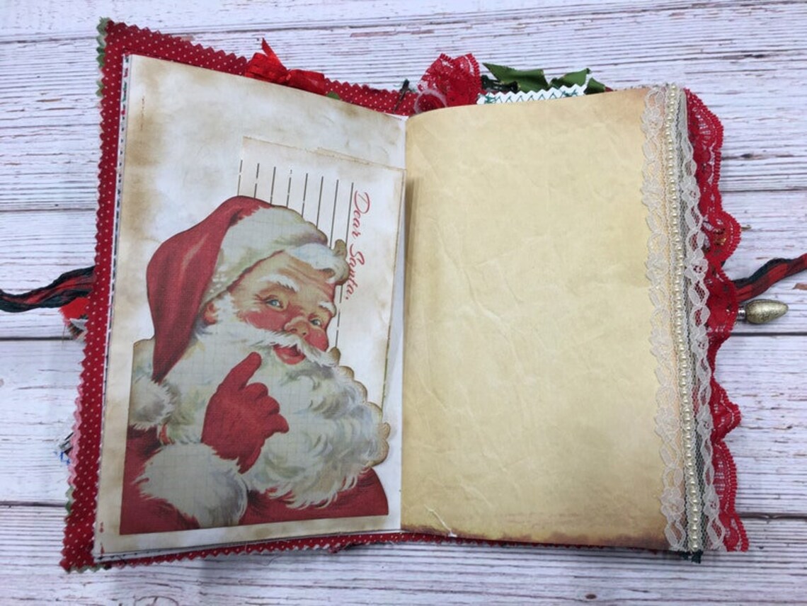 Christmas Themed Journal, Santa Decorating, a Christmas Tree /christmas ...