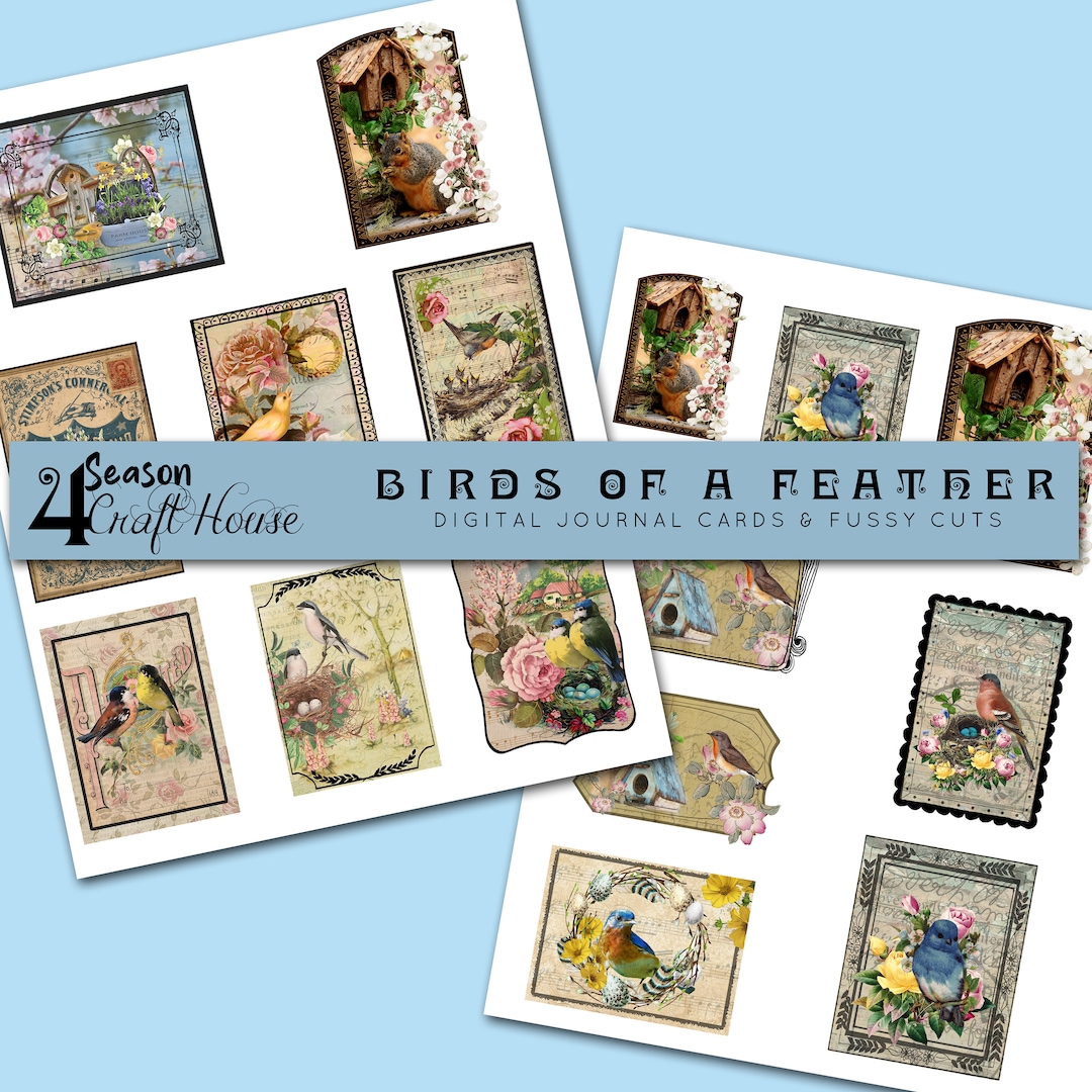 Birds of a Feather Download Printable Bundle Digital Journaling Cards ...