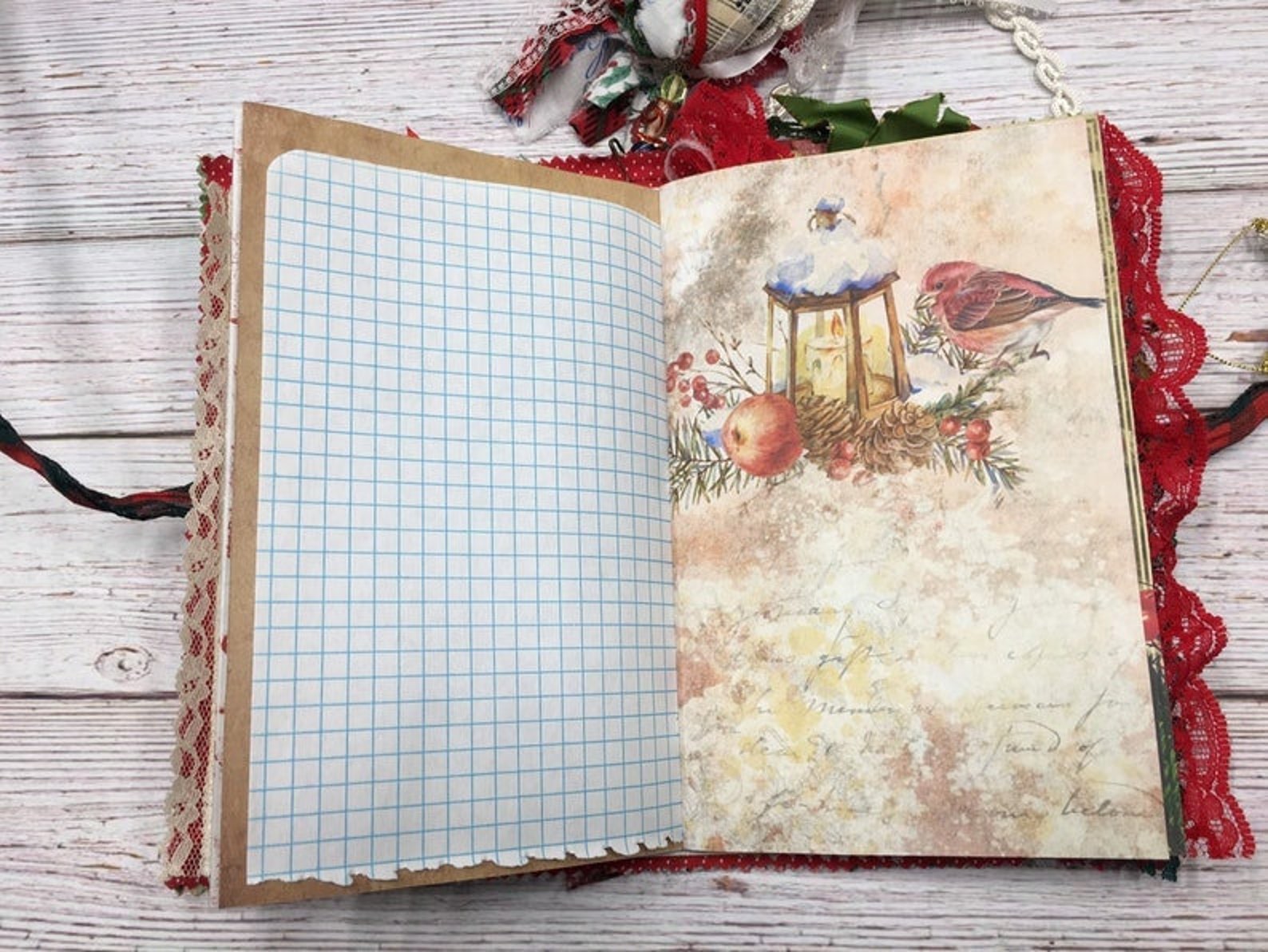 Christmas Themed Journal, Santa Decorating, a Christmas Tree /christmas ...