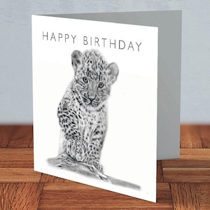 Leopard Cub Birthday Card - Etsy UK