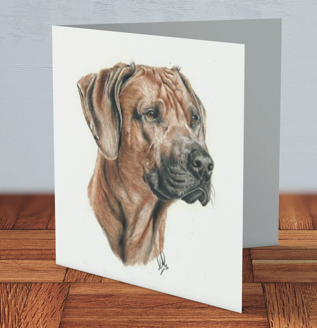 Rhodesian Ridgeback Greeting Card 15 X 15 Cm by Mjlart - Etsy