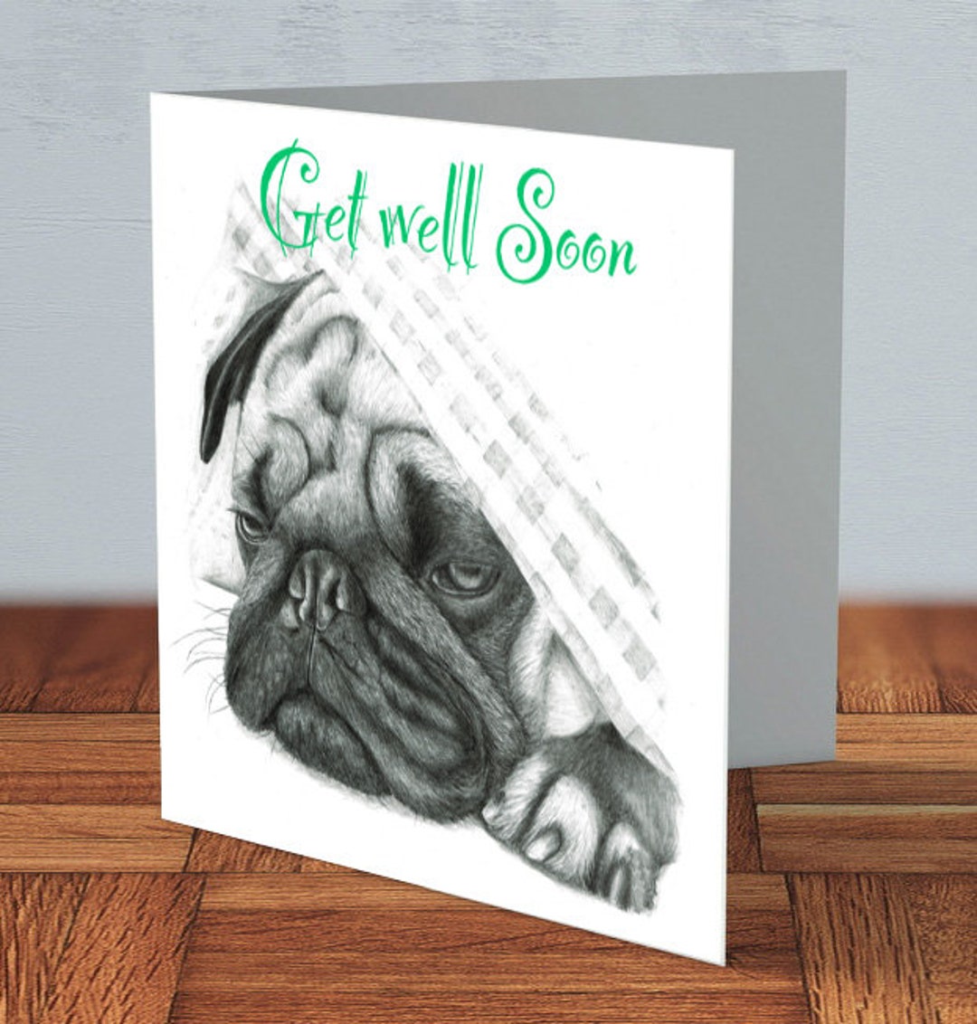 Pug Get Well Soon 300gsm Linen - Etsy