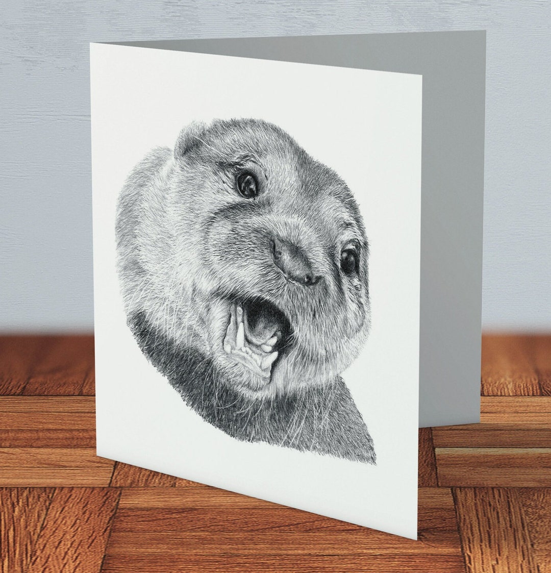 Otter Greeting Card: Wildlife Art Thank You Card - Etsy