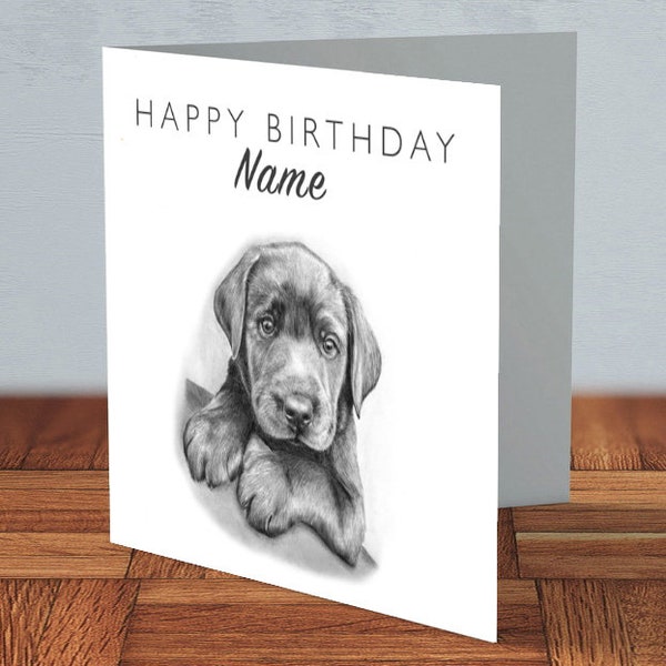 Golden Lab Personalised Birthday Card - Etsy