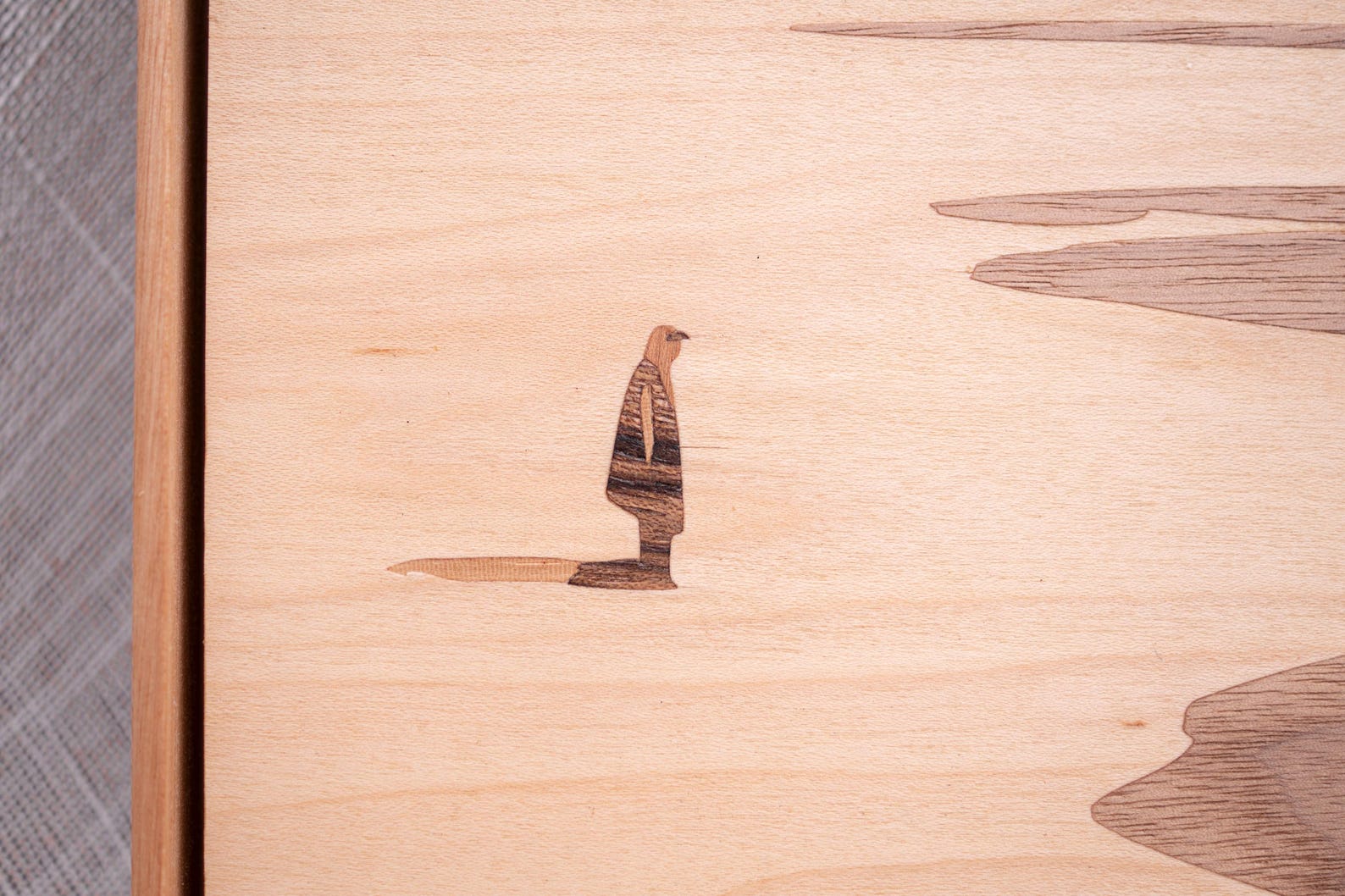 Handmade Wood Marquetry Art A Little Escape 8x8 Inches Minimal Wall ...