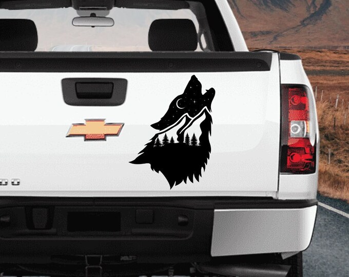 Wolf Decal, Wolf Sticker Decal, Wolf Howling Decal, Nature Decal ...