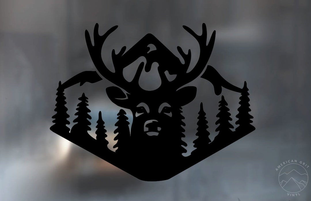 Dear Decal, Hunting Decal, Deer Hunting Decal, Mountain Decal, Nature ...
