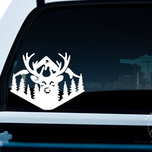Dear Decal, Hunting Decal, Deer Hunting Decal, Mountain Decal, Nature ...