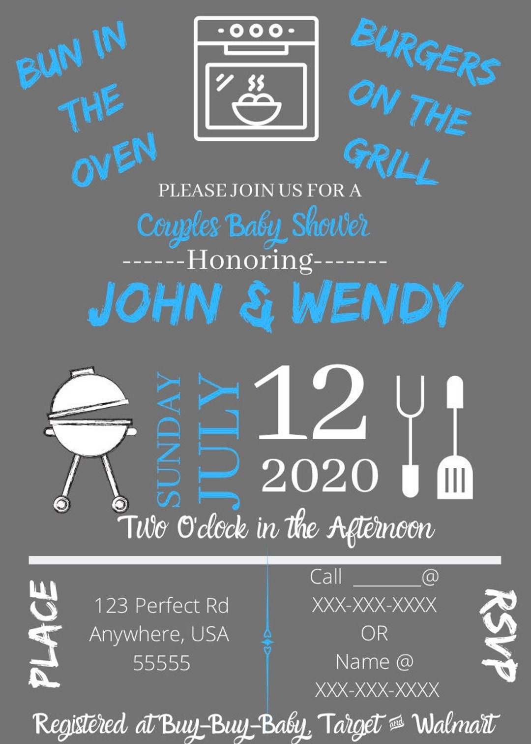 Baby Shower Invitation | Couples Cookout Baby Shower Invite | Baby ...