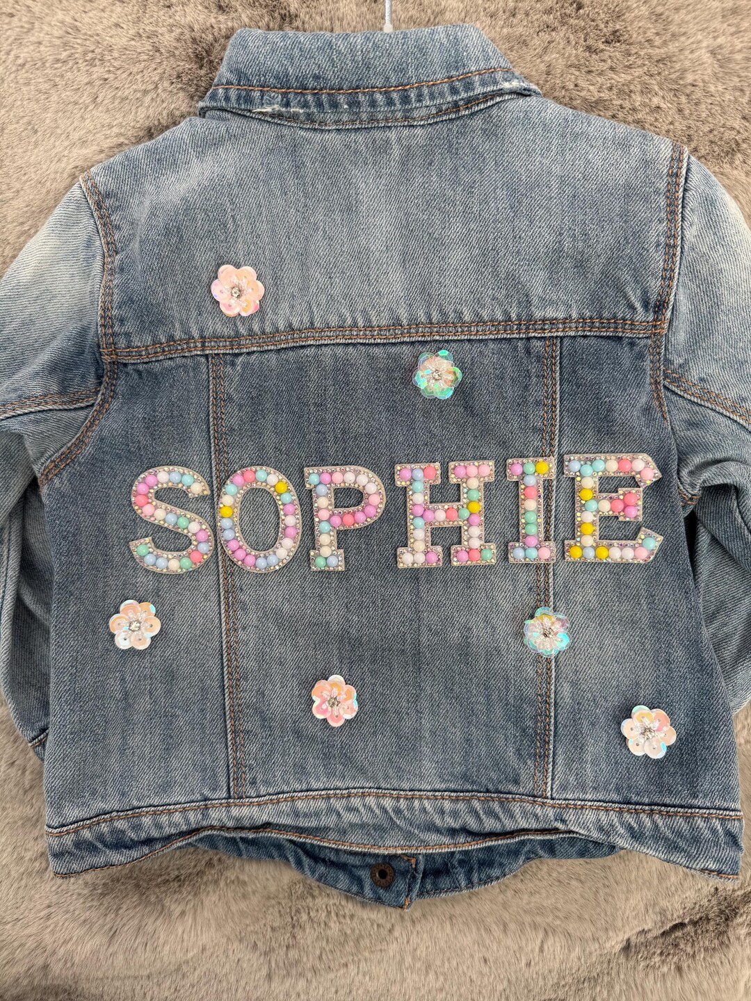 Personalised Kids Denim Jacket, Custom Name Preloved Jacket ...