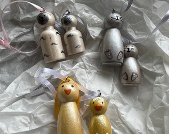 Hand Painted Easter Tree Mini Wooden Egg Decorations 3 Cross - Etsy UK