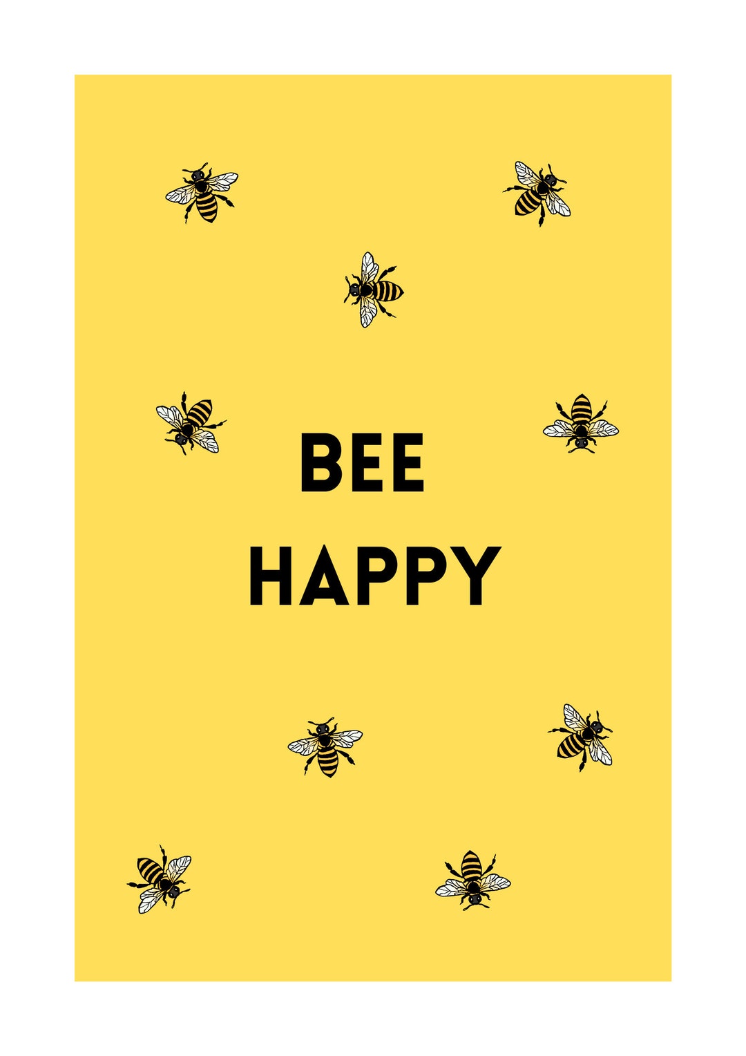 Bee Happy Print - Etsy