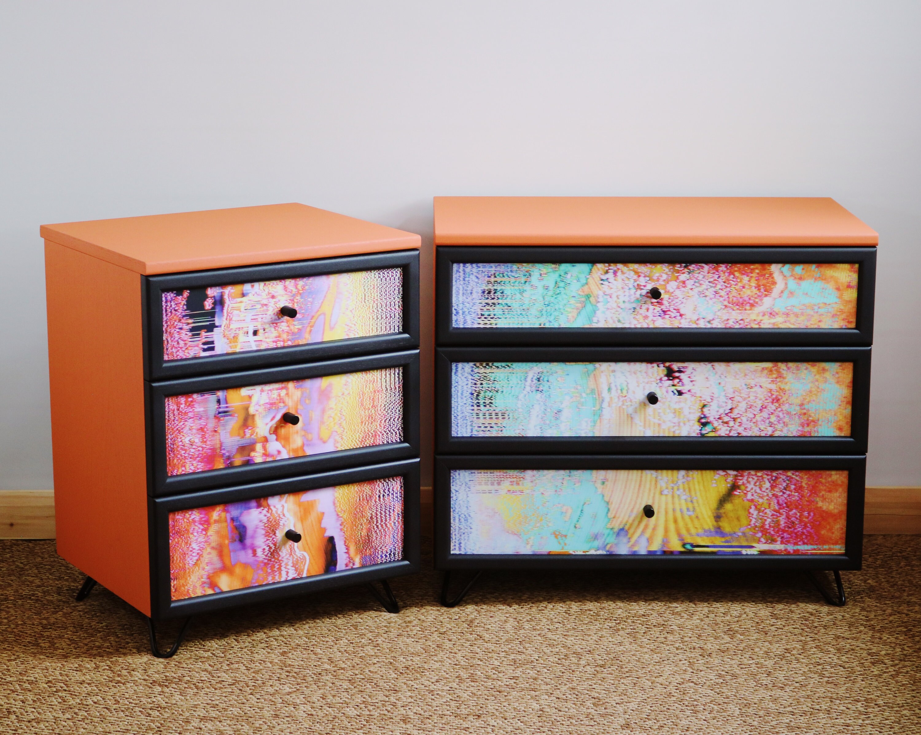 Custom Glitch Artwork Chest of Drawers – Retro Mid Century Modern - Etsy