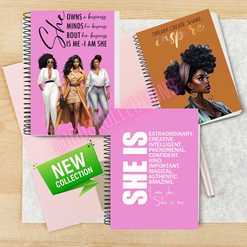 Women's Journal Notebook Dream Create Share, Black Woman Journal ...