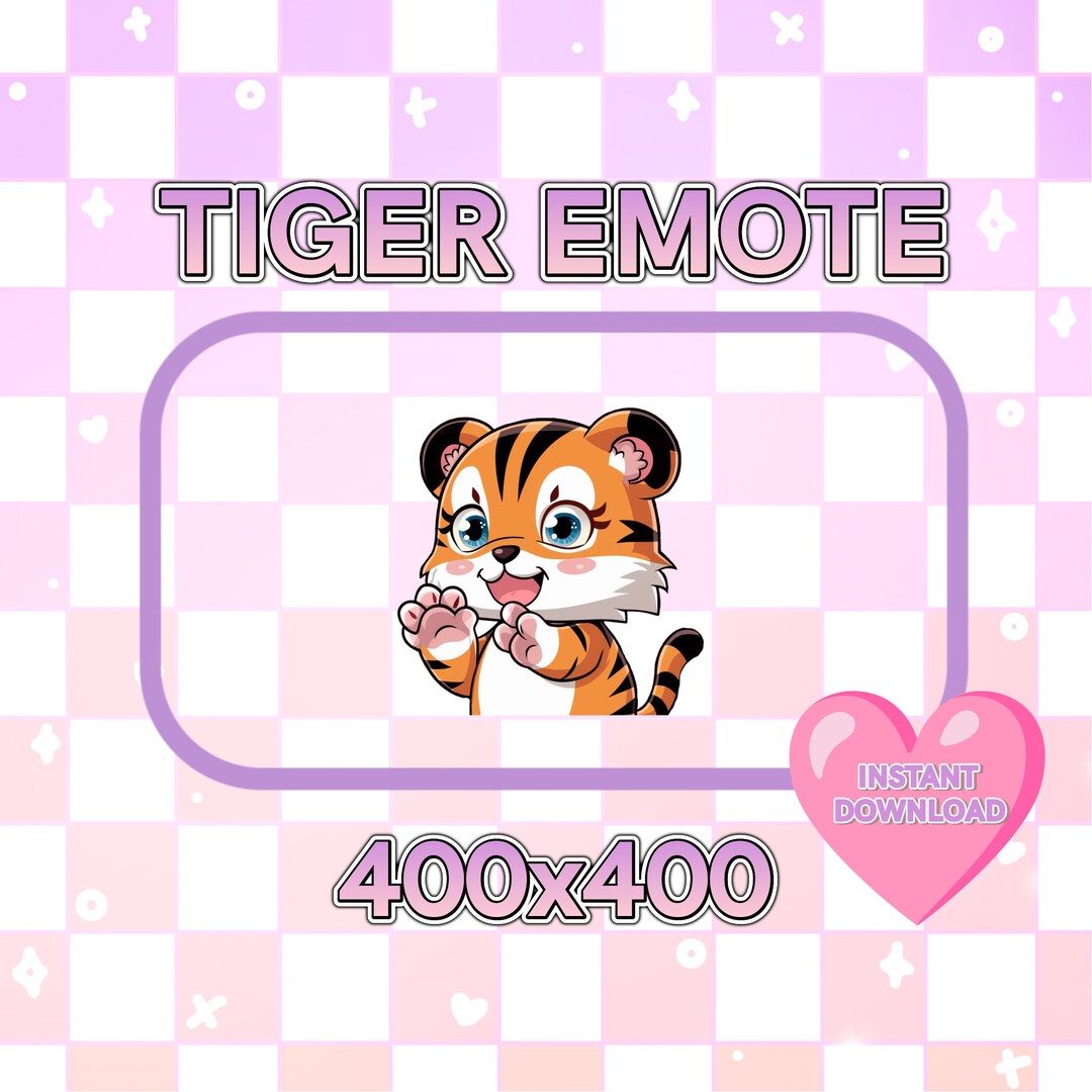 Cute Kawaii Tiger Cat Twitch Subscriber Discord Chat Emotes Streamer ...