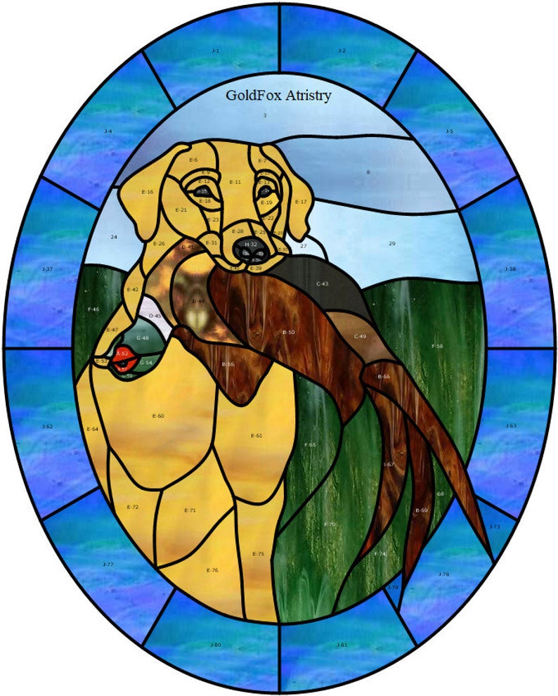Goldfox Artistry, Black Lab, Pheasant Hunter, Stained Glass Pattern PDF ...