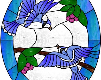 Blue Jay Stained Glass Pattern - Etsy