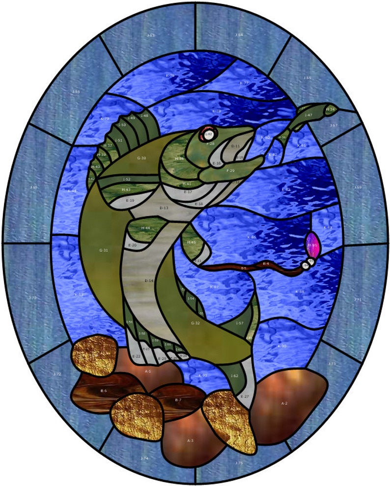 Goldfox Artistry, Walleye Stained Glass Pattern PDF Digital - Etsy