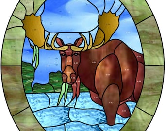 Stained Glass Corners Moose - Etsy