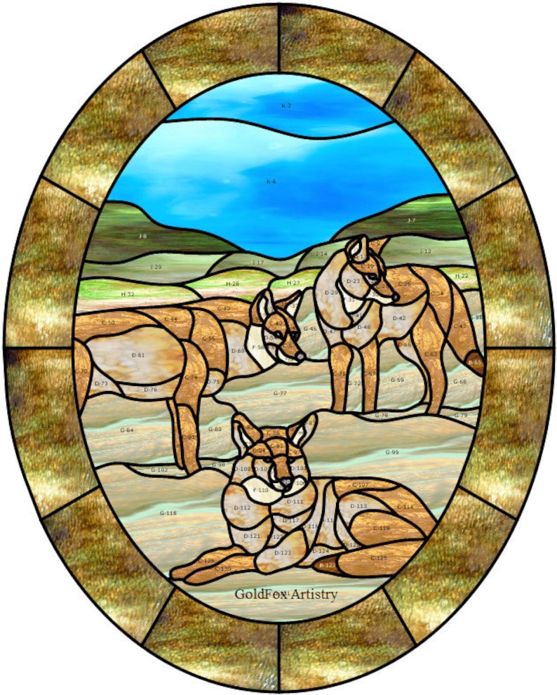 SD Coyotes Stained Glass Pattern PDF Download - Etsy