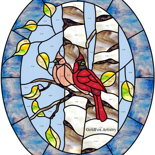 Stained Glass Cardinal Pattern - Etsy
