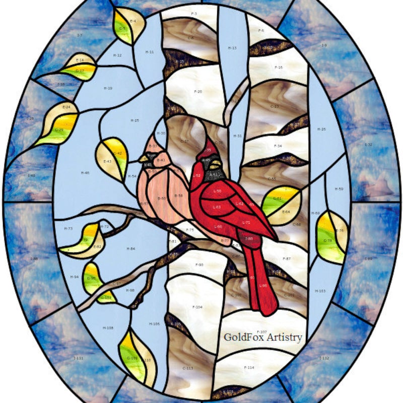 Stained Glass Cardinal Pattern - Etsy