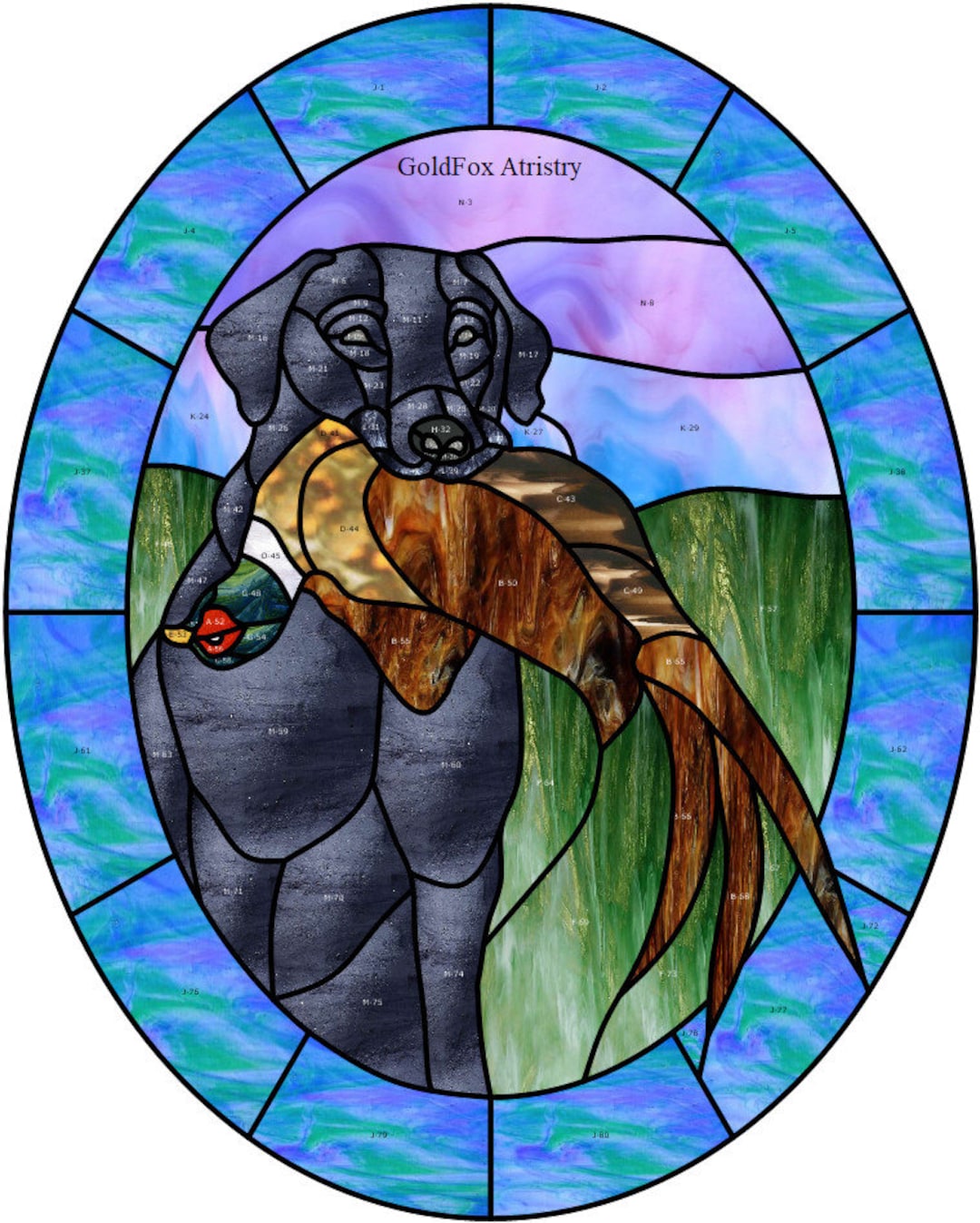 Goldfox Artistry, Black Lab, Pheasant Hunter, Stained Glass Pattern PDF ...