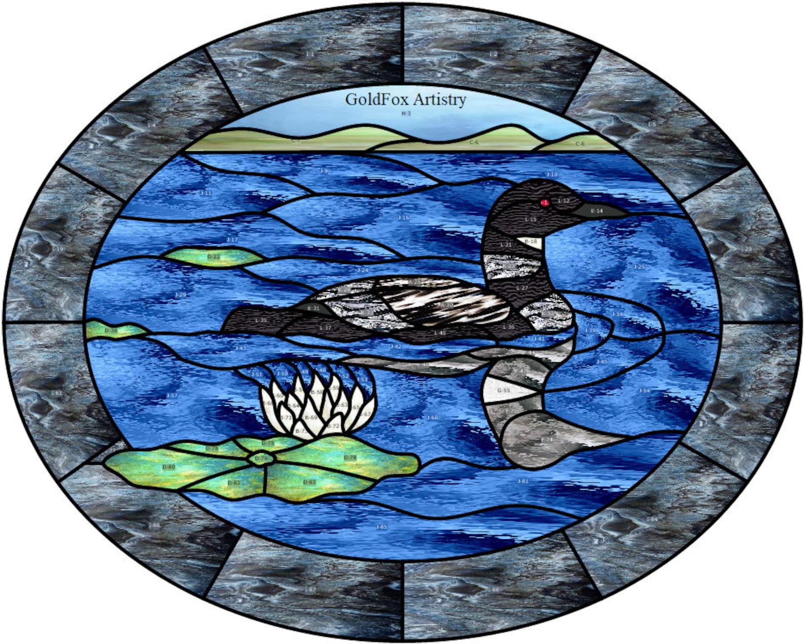 Goldfox Artistry, Loon on the Lake, Stained Glass Pattern PDF Download ...