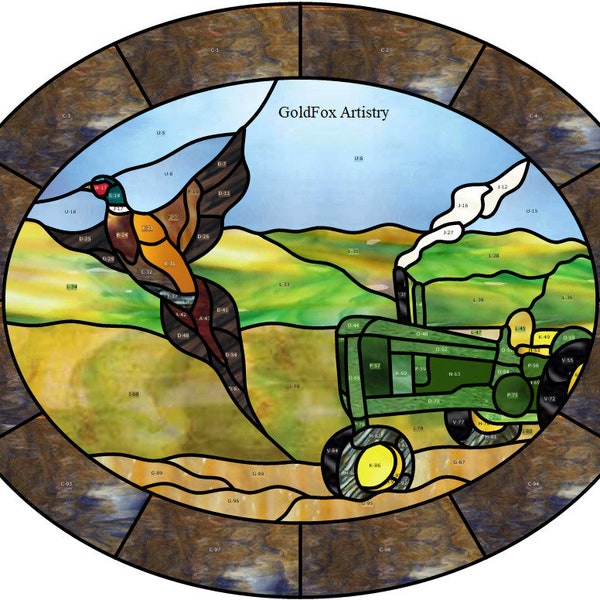 Stained Glass Tractor Pattern - Etsy