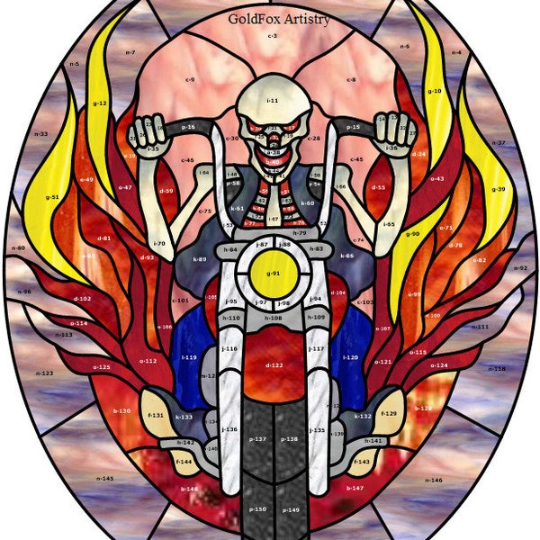 Stained Glass Motorcycle Pattern - Etsy