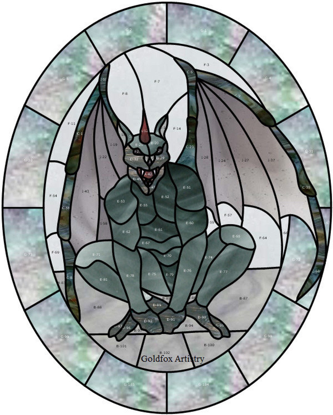 Goldfox Artistry, Gargoyle, Stainedglass Pattern,pdf Download - Etsy