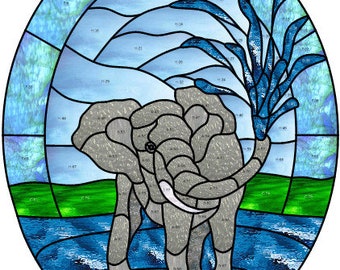 Stained Glass Elephant Pattern - Etsy
