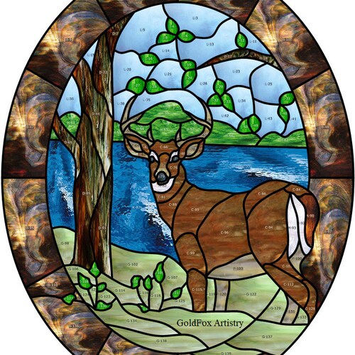 Landscape Stained Glass Pattern - Etsy