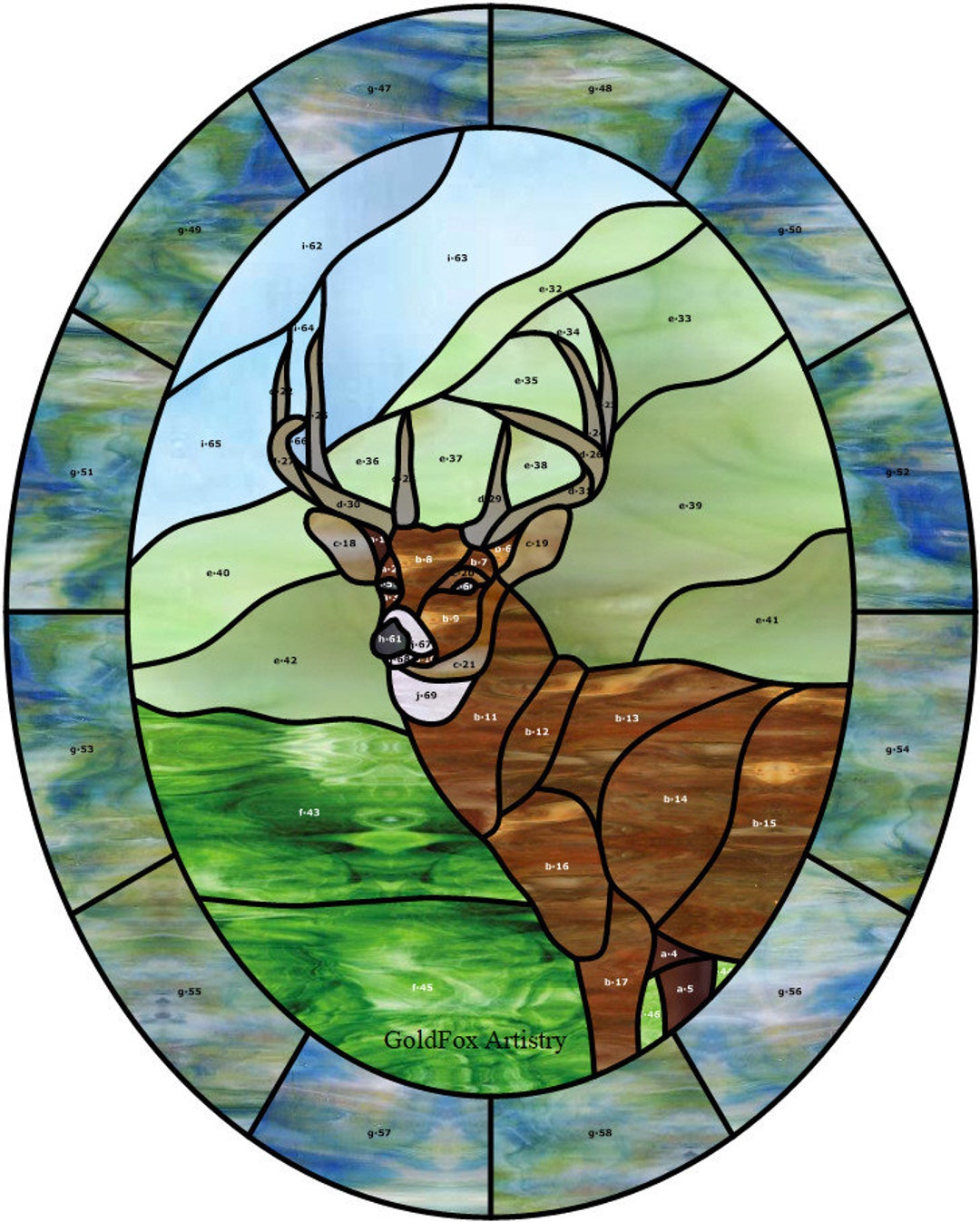 Goldfox Artistry, Buck Deer, Stained Glass Pattern, Digital Download - Etsy